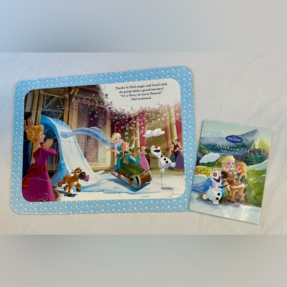Disney | Toys | Disney Frozen 24piece Floor Puzzle With Storybook Anna ...